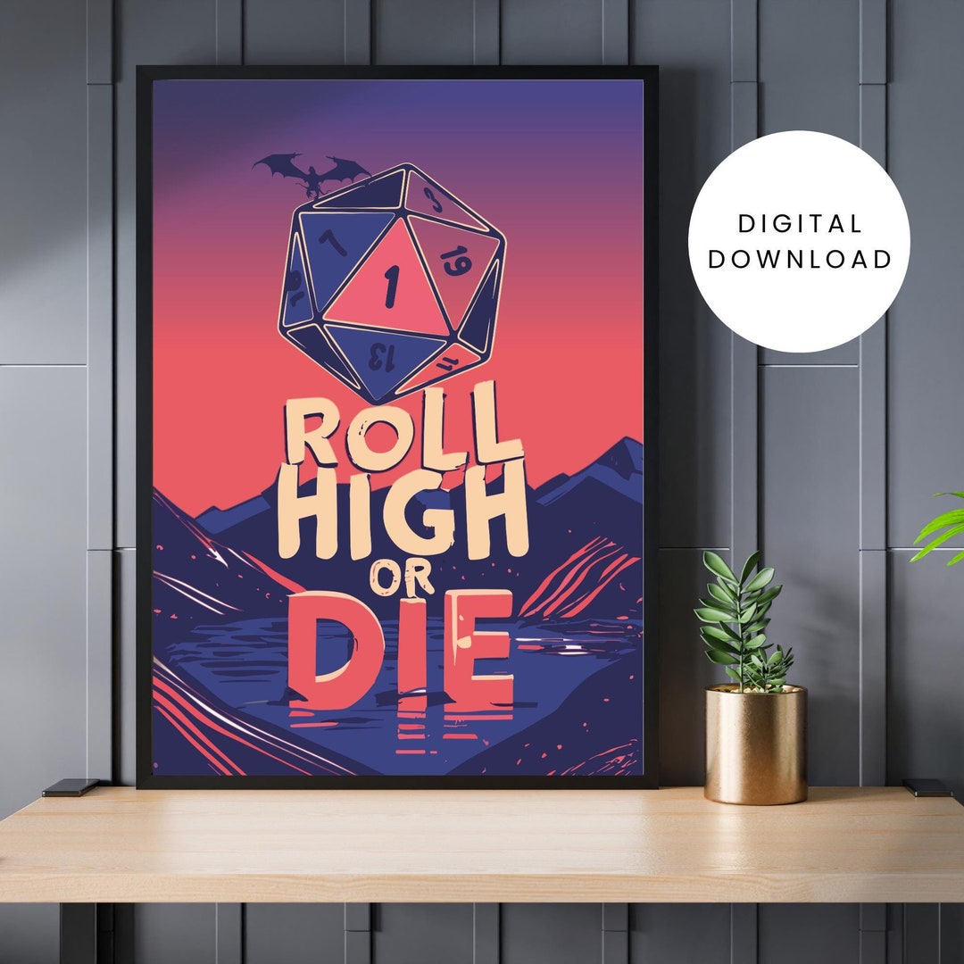 Dnd Printable Wall Art - Dungeons and Dragons Gifts, Dice Decor, Dnd ...
