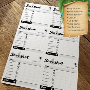 Printable Score Sheet Farshore Board Game Essential Digital Download ...