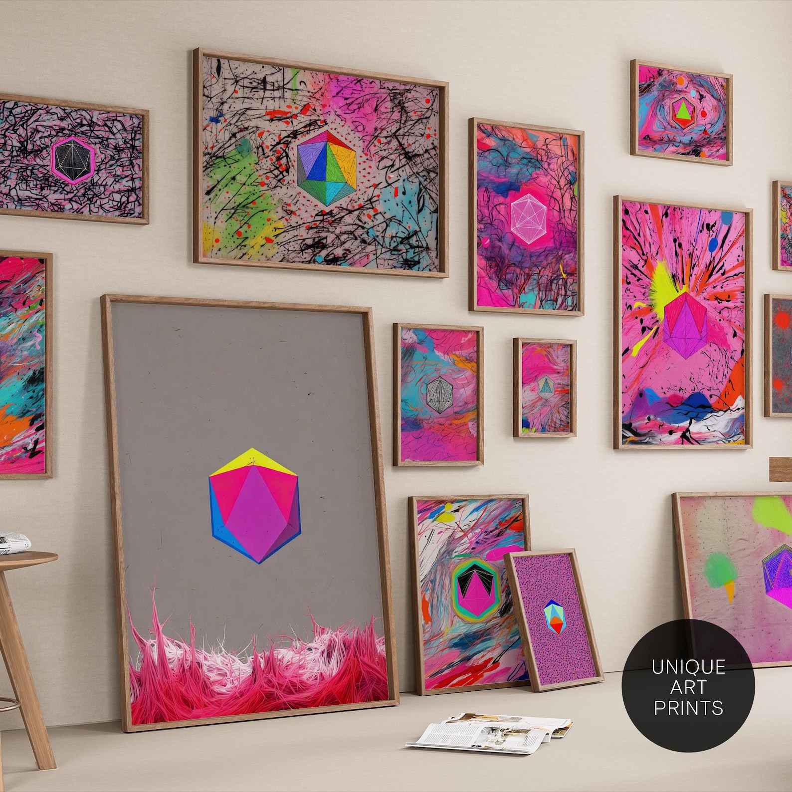 Dnd Dice Wall Art Printable Poster - Abstract Expressionism Dungeons ...