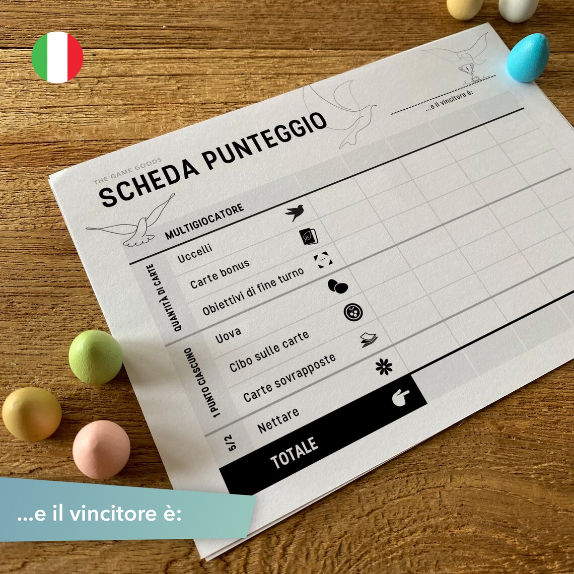 Printable Wingspan Score Sheet – 5 Languages Included! English, French ...