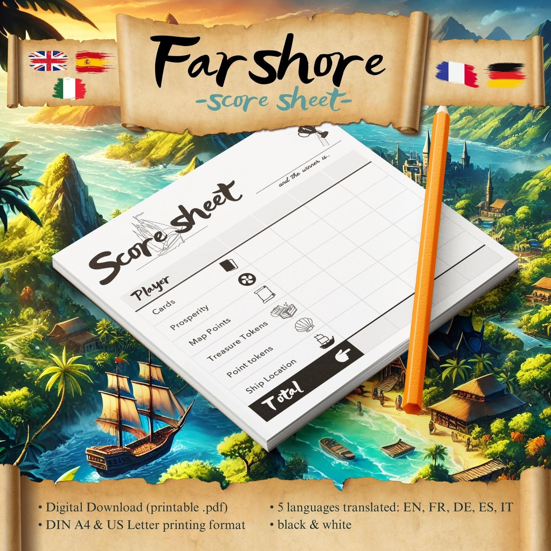 Printable Score Sheet Farshore Board Game Essential Digital Download ...