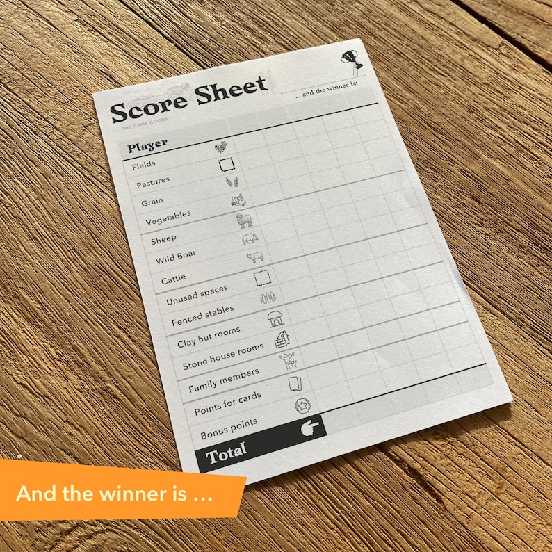 Agricola Score Sheet English Score Pad Agricola Printable Scoring Sheet ...