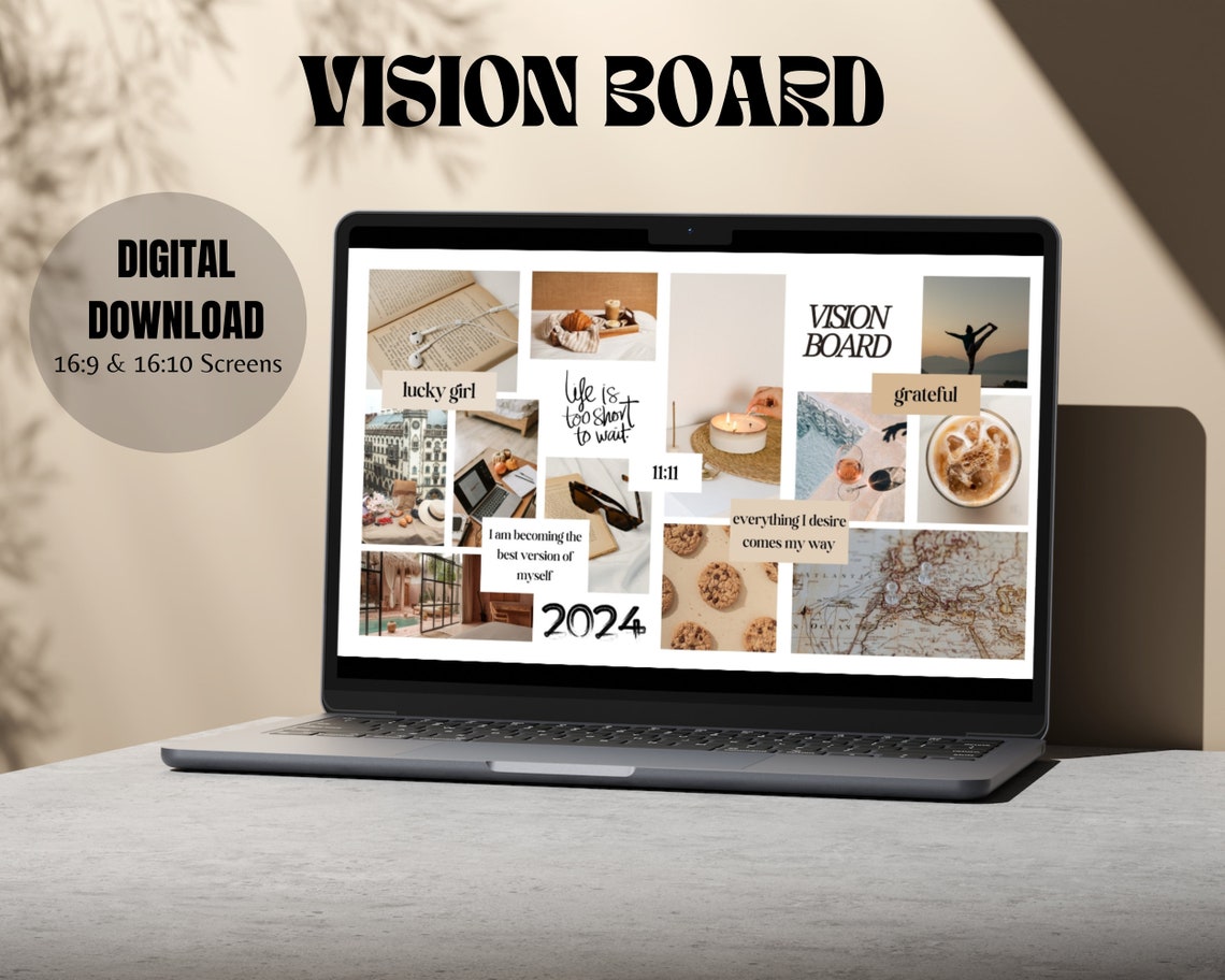 Vision Board, Editable Vision Board Template, Free Canva Template ...