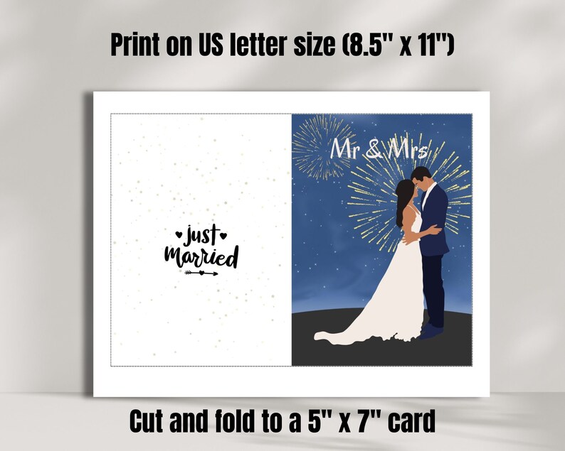 Printable Wedding Card, Wedding Card, Printable Greeting Card, Print at ...