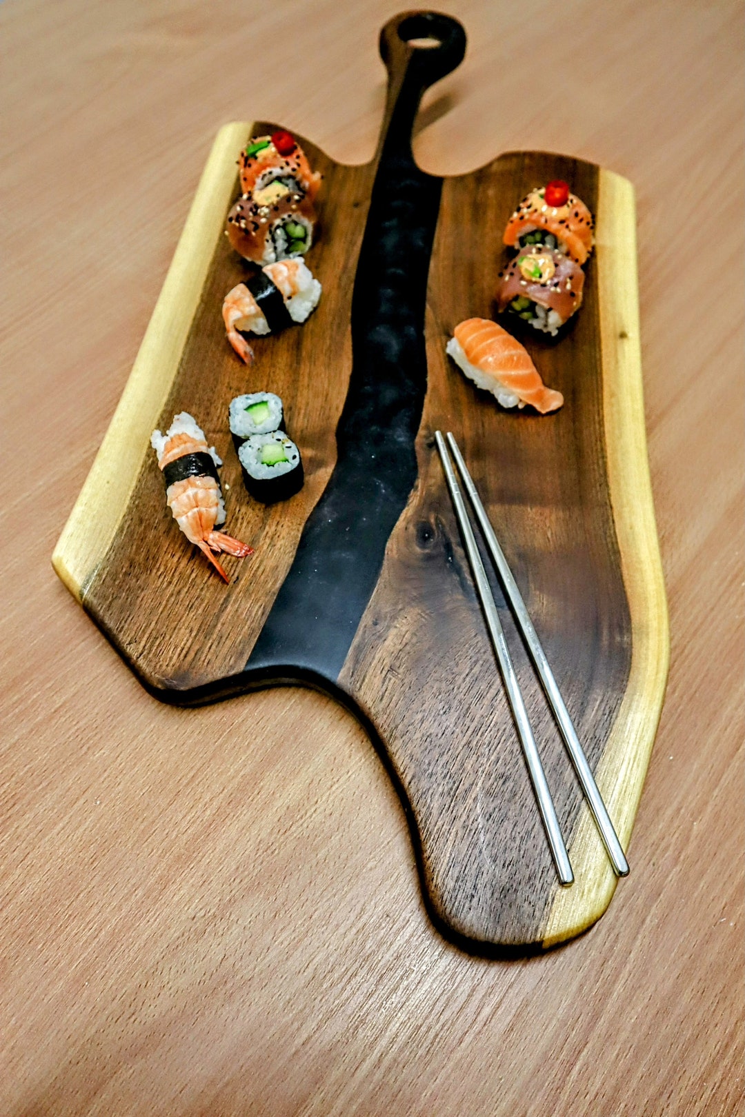 American Black Walnut Charcuterie Board With Stainless Steel Chopsticks ...