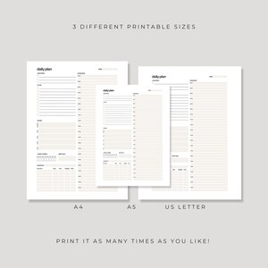 Printable & Digital Workout Daily Planner Fitness Day Plan Minimalist ...
