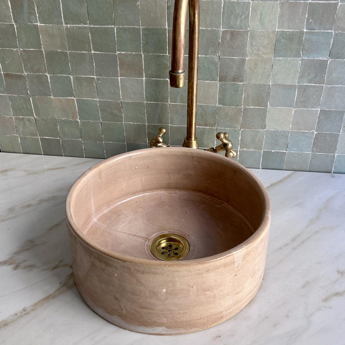 Handcrafted Natural Clay Ceramic Vessel Sink L Modern Earth Tone ...