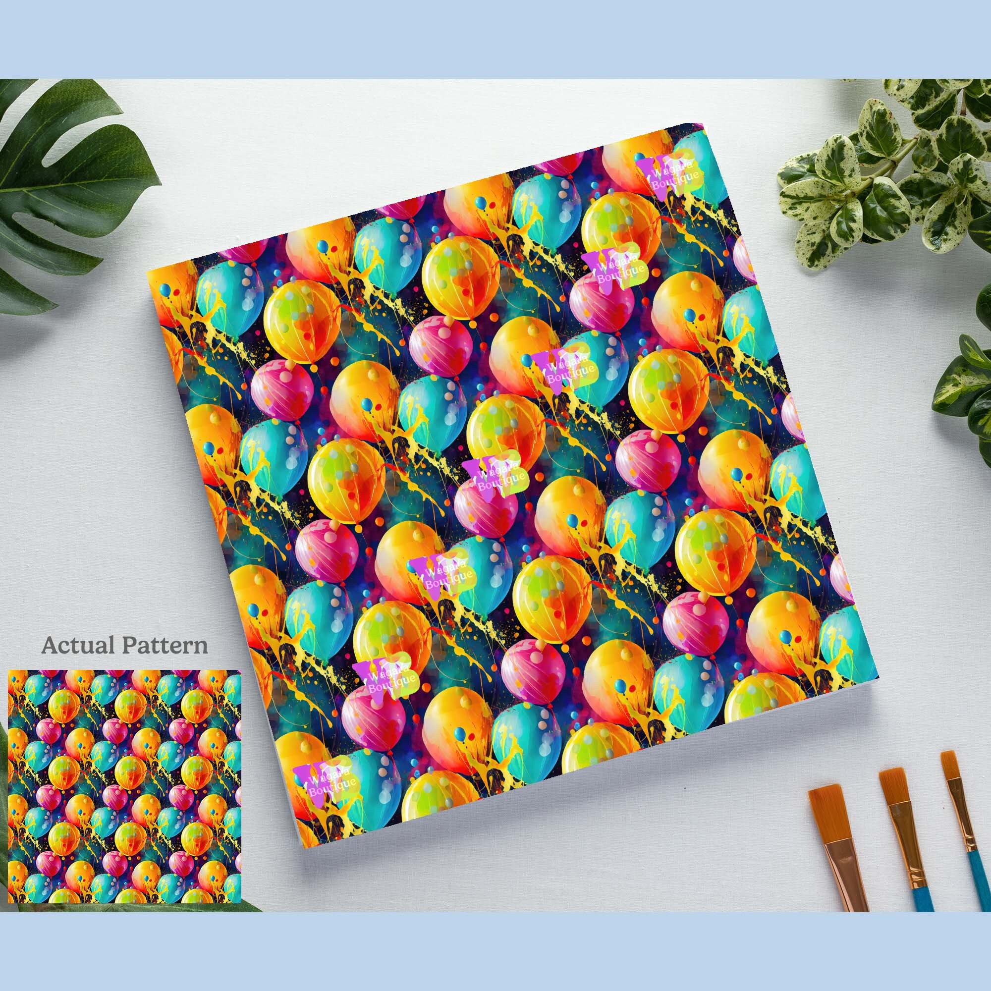Balloon Party Digital Paper - Seamless Patterns - Balloons - Colorful ...