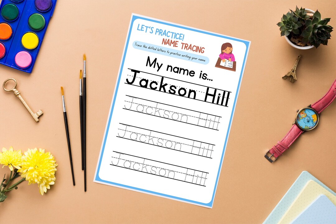 Custom Name Tracing Template - Etsy