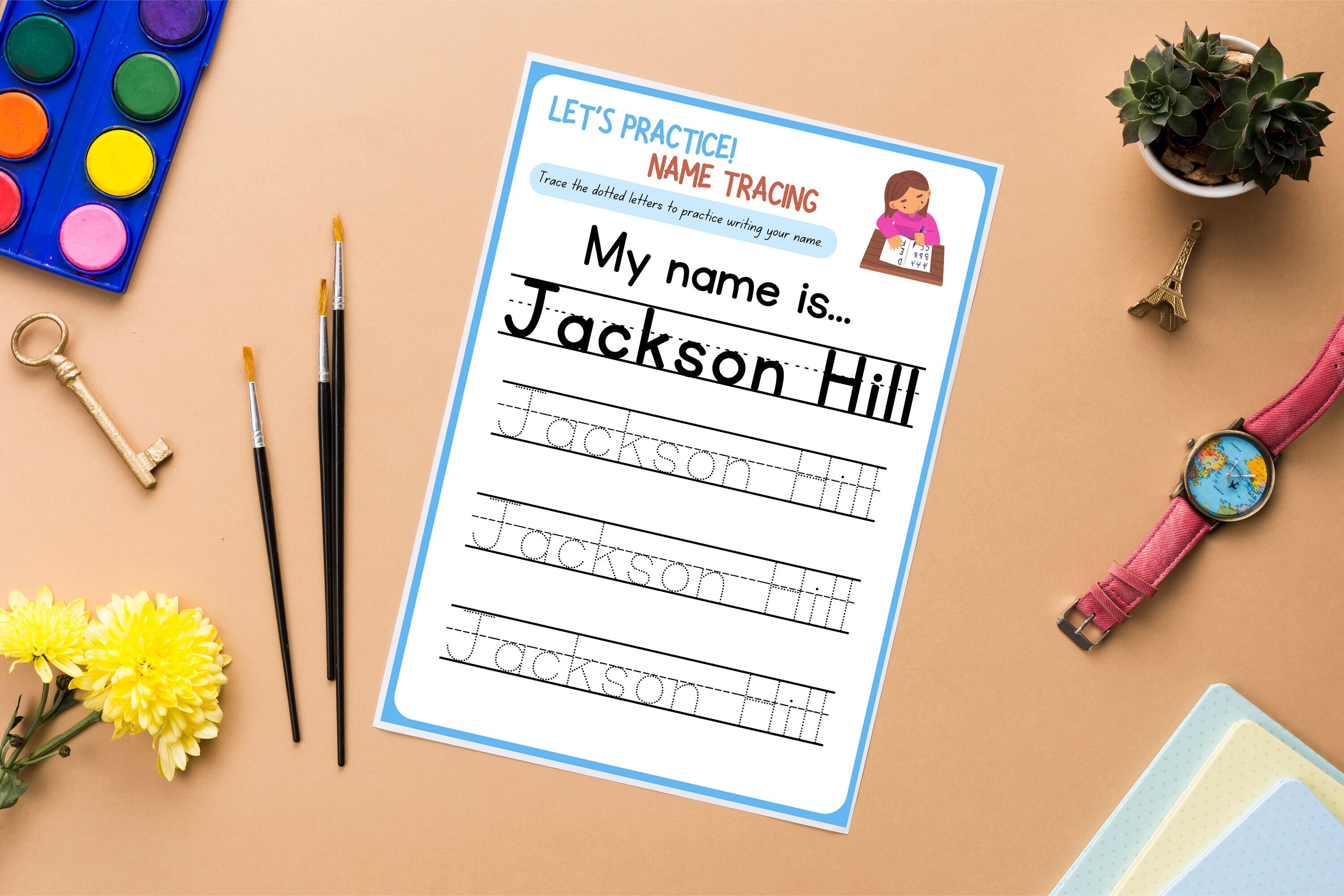 Custom Name Tracing Template - Etsy