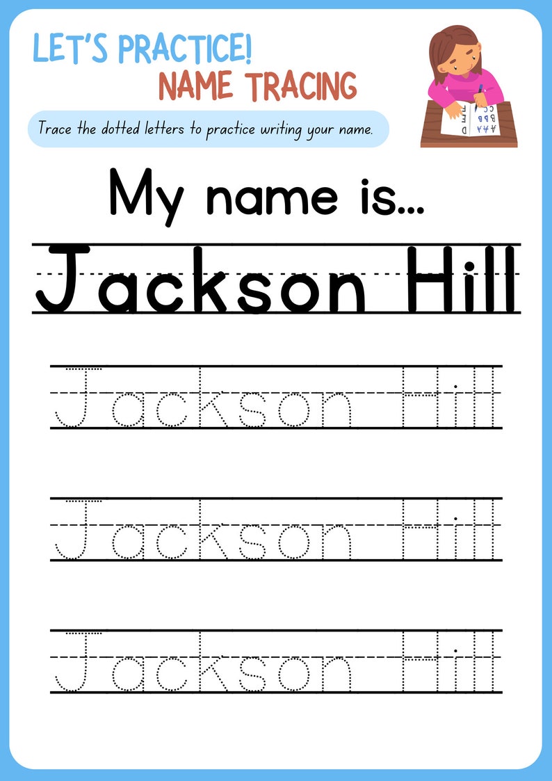 Custom Name Tracing Template - Etsy