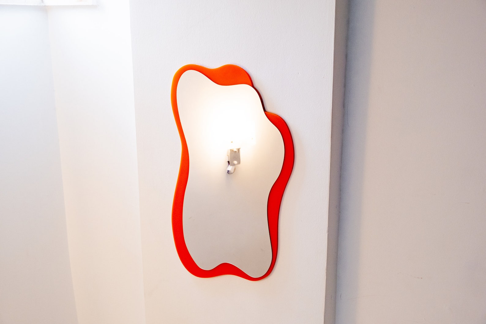 Wavy Mirror, Orange Wavy Acrylic Mirror, Mirror Wall Decor on Tempered ...