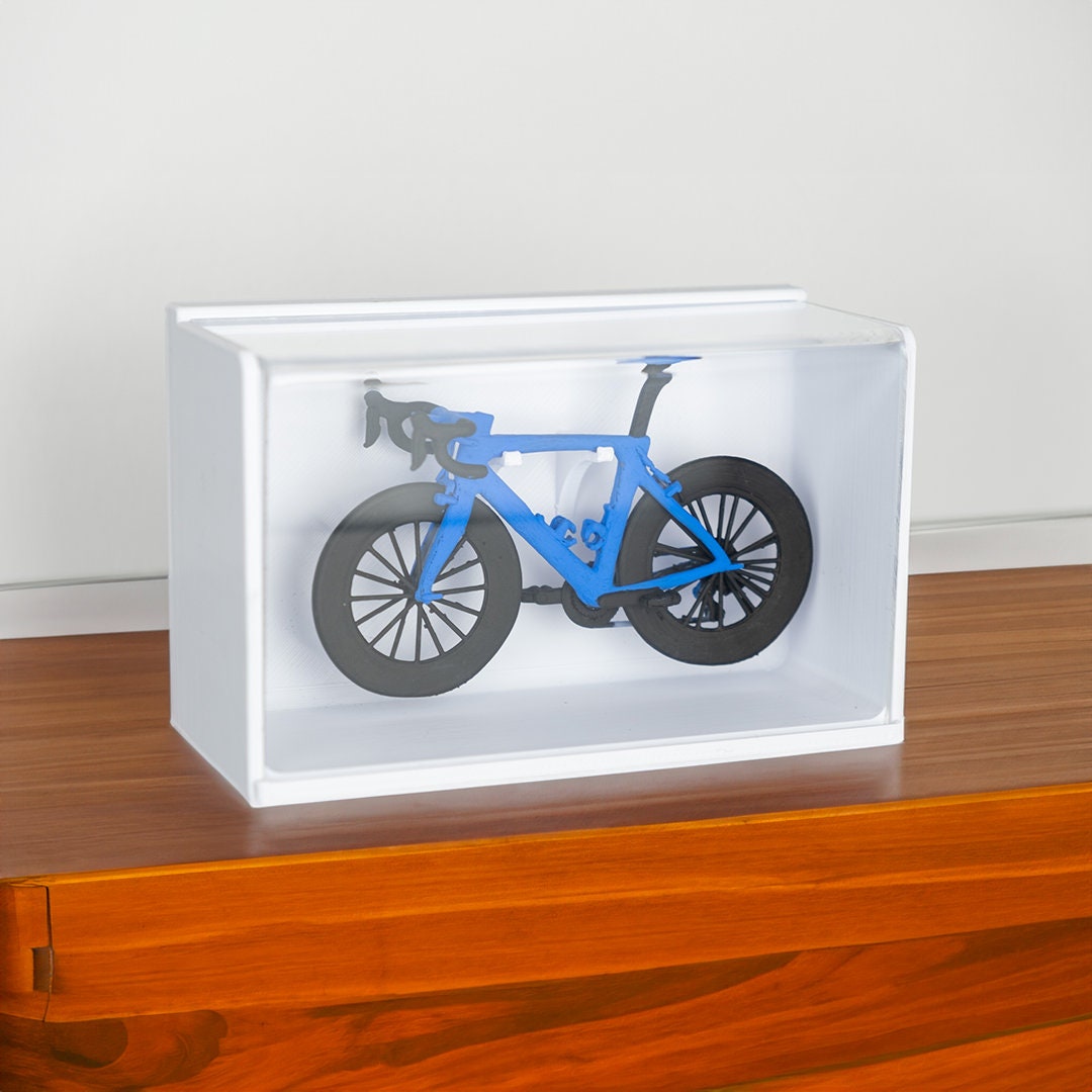 3D Printed Blue Bicycle, Tiny Bike Sculpture, Home Decor Miniature ...