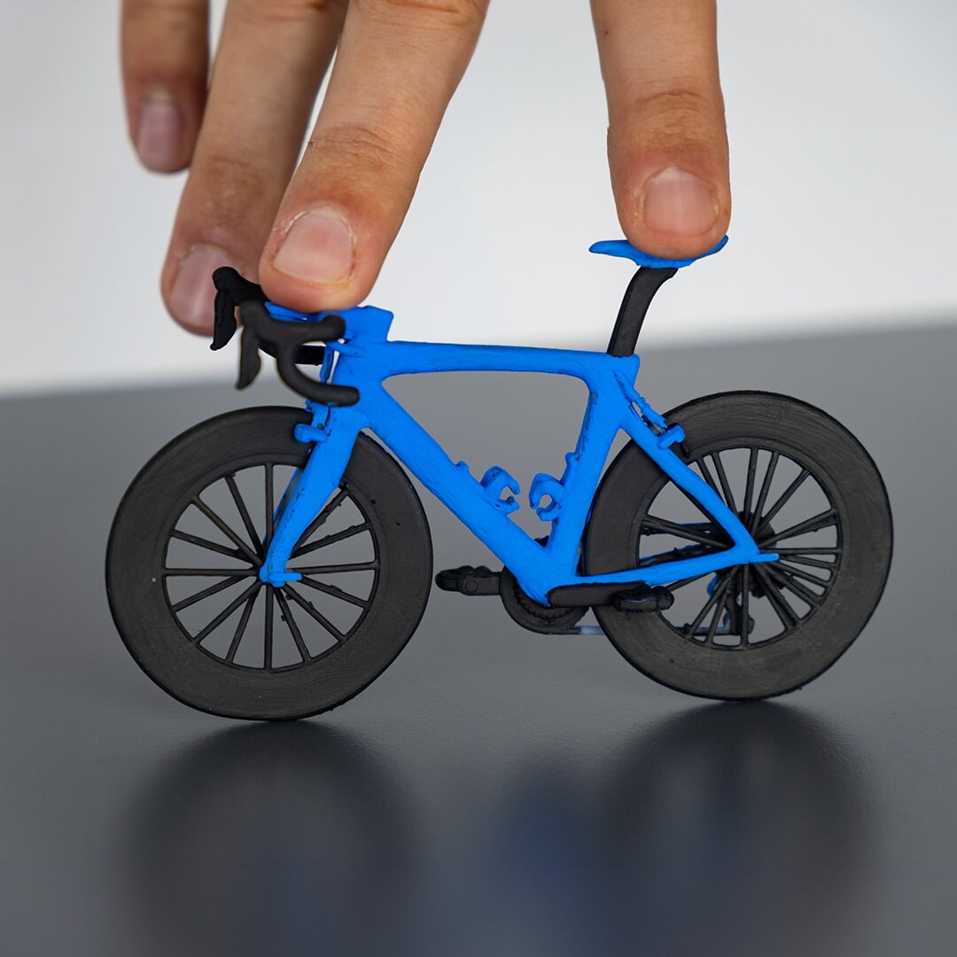 3D Printed Blue Bicycle, Tiny Bike Sculpture, Home Decor Miniature ...