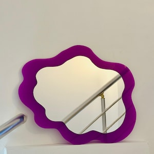Wavy Mirror, Design Purple Acrylic Mirror, Mirror Wall Decor on ...