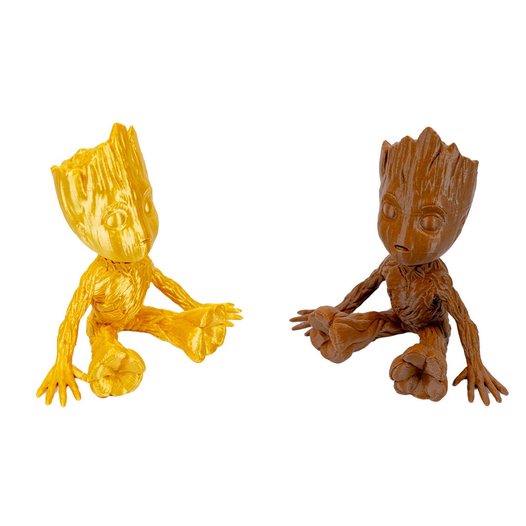 3D Printed Duo of Baby Groot Figure, 3D Model Gift for Marvel Movie ...