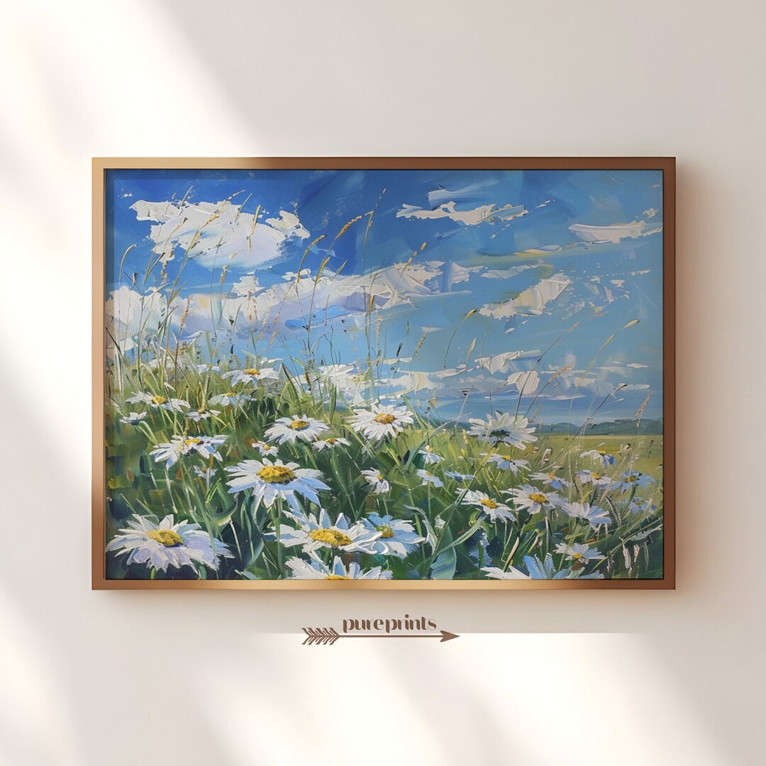 Daisy Field Print I Vintage Wall Art Wall Print, Artwork, Nature Art ...