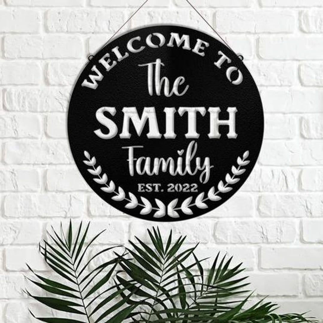 Personalized Family Established Date Metal Sign, Custom Family Name ...