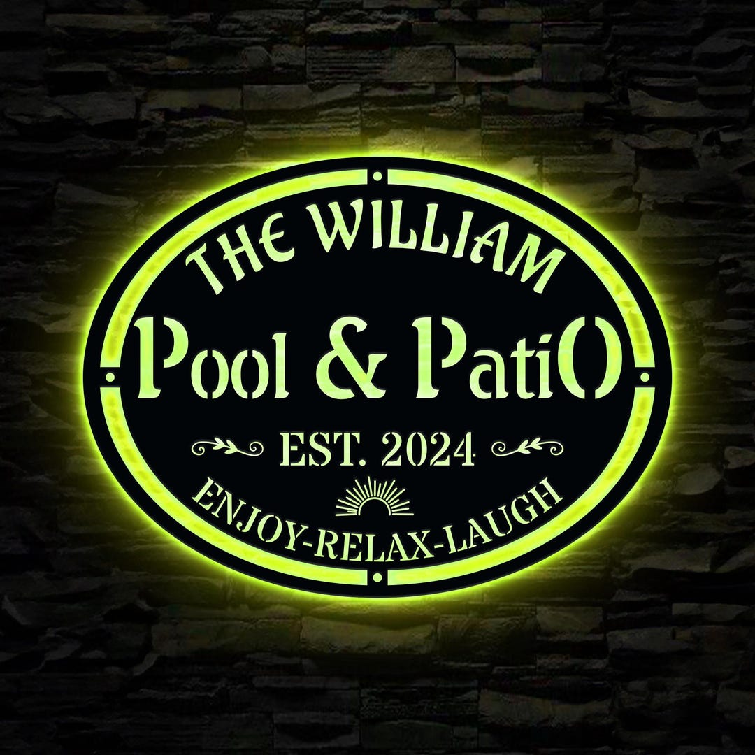Personalized Pool & Patio Sign, Pool Metal Sign, Custom Pool Sign ...