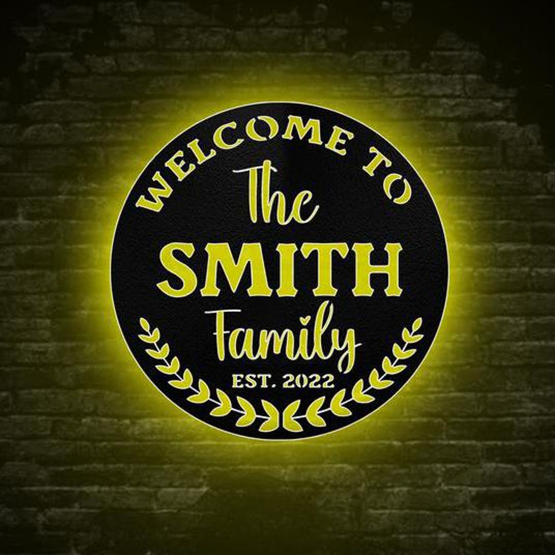 Personalized Family Established Date Metal Sign, Custom Family Name ...