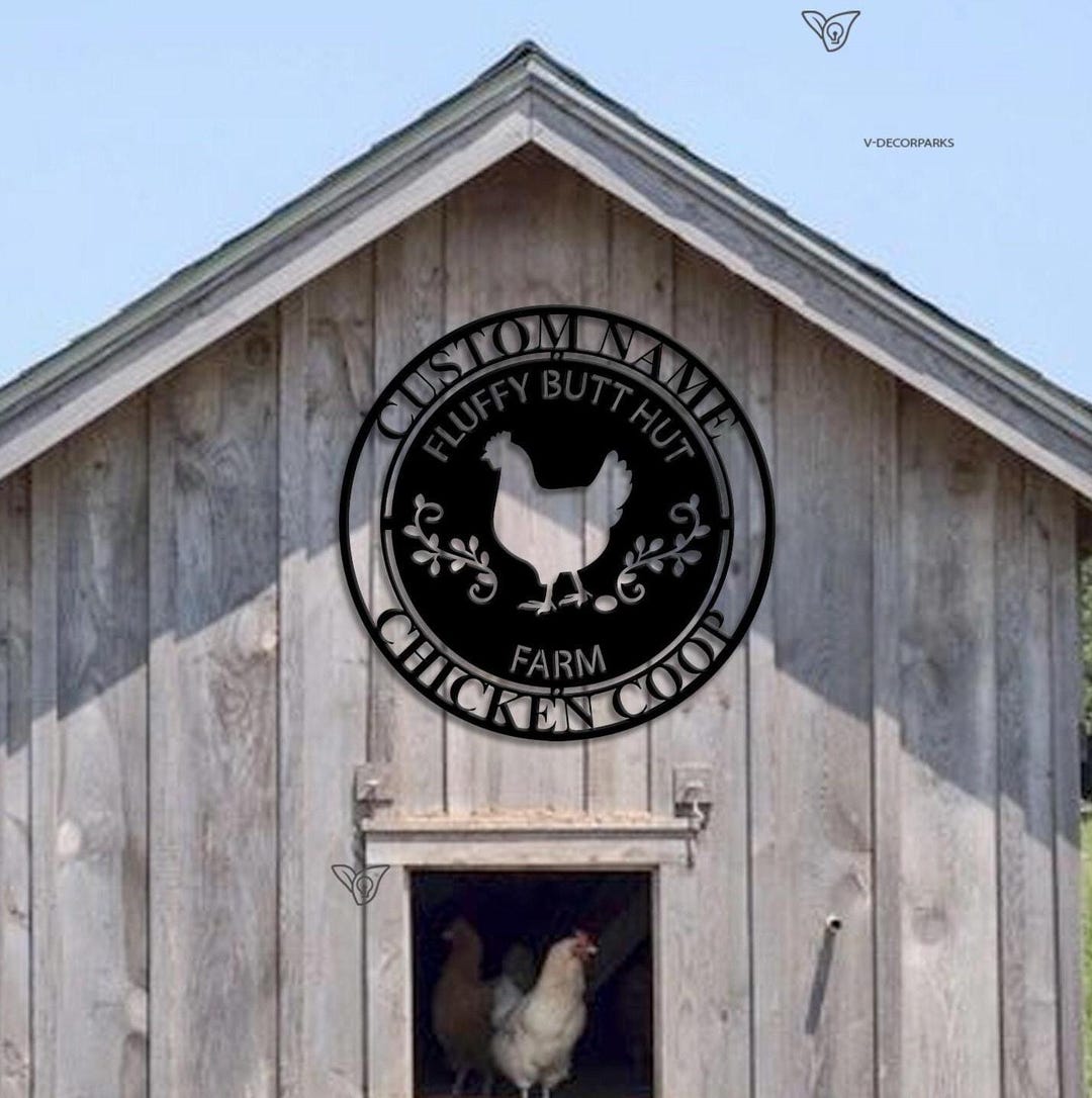 Custom Chicken Metal Sign, Chicken Metal Sign, Chicken Coop Sign ...