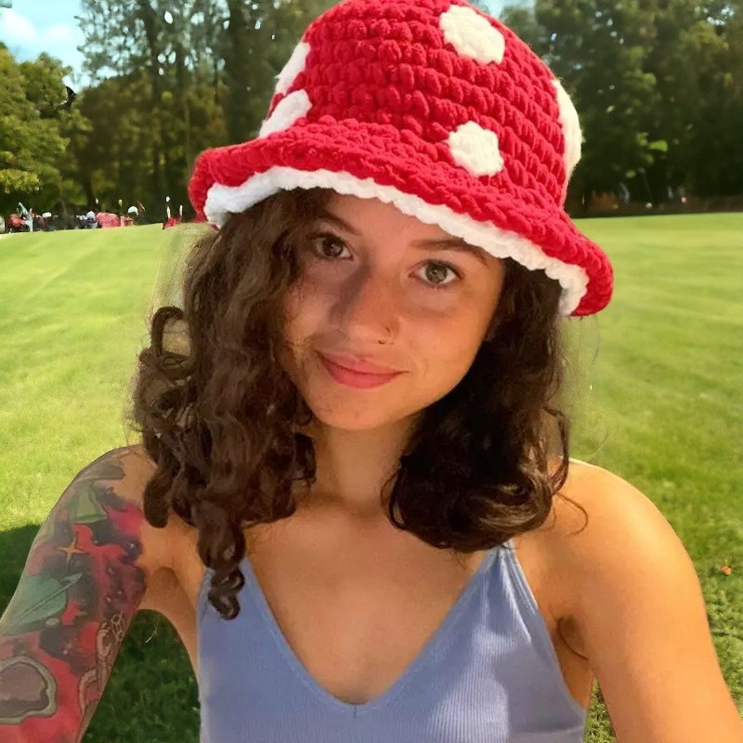 Crochet Puffy Mushroom Bucket Hat Crochet Mushroom Bucket Hat - Etsy