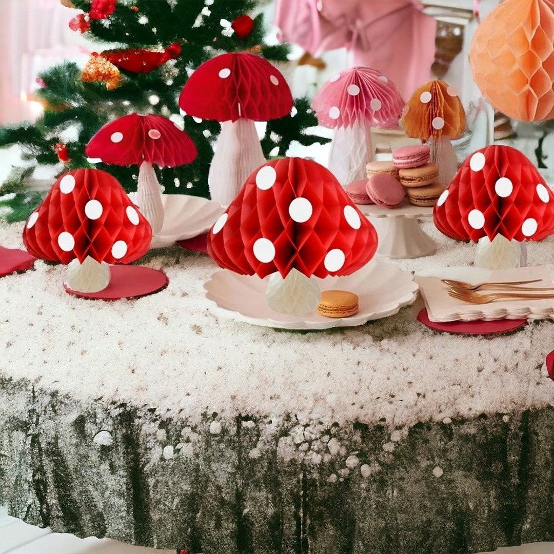 Mushroom Decor Party Happy Birthday Mushroom Mushroom Papier - Etsy