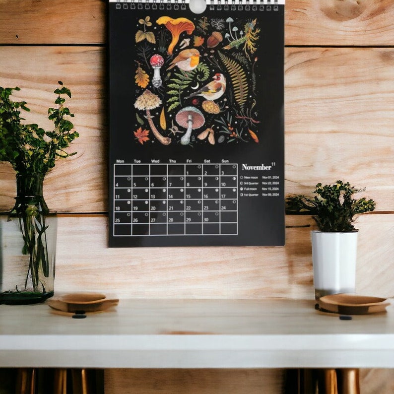 Home Decor 2024 Calendar Dark Forest Lunar Calendar Lunar Calendar 2024 ...