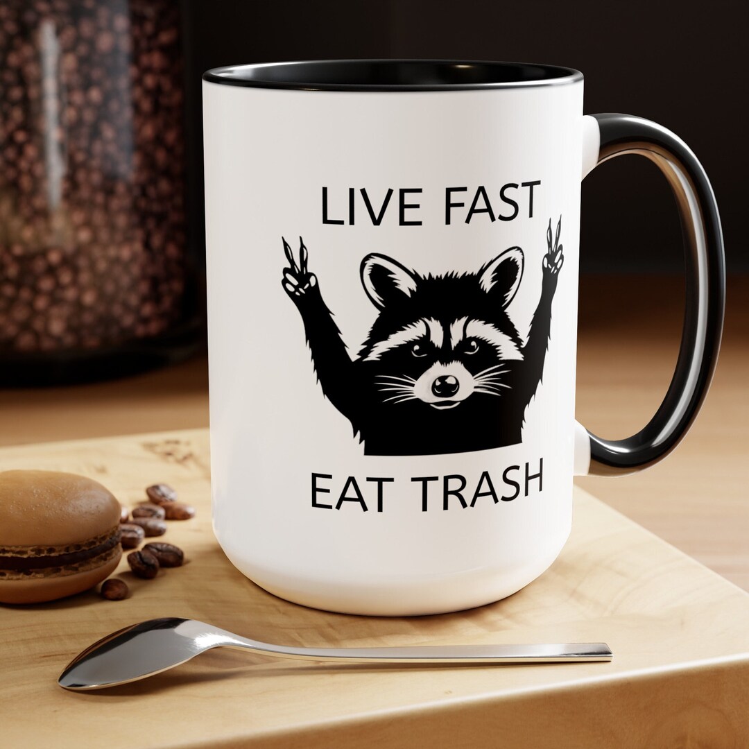 Raccoon Cup, Trash Panda Mug, Forest Animals Mug, Live Fast Coffee Cup ...
