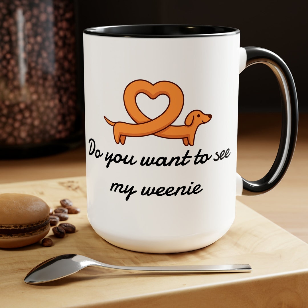 Funny Wiener Dog Mug Dachshund Puppy Coffee Cup, Long Dog, Sausage Dog ...