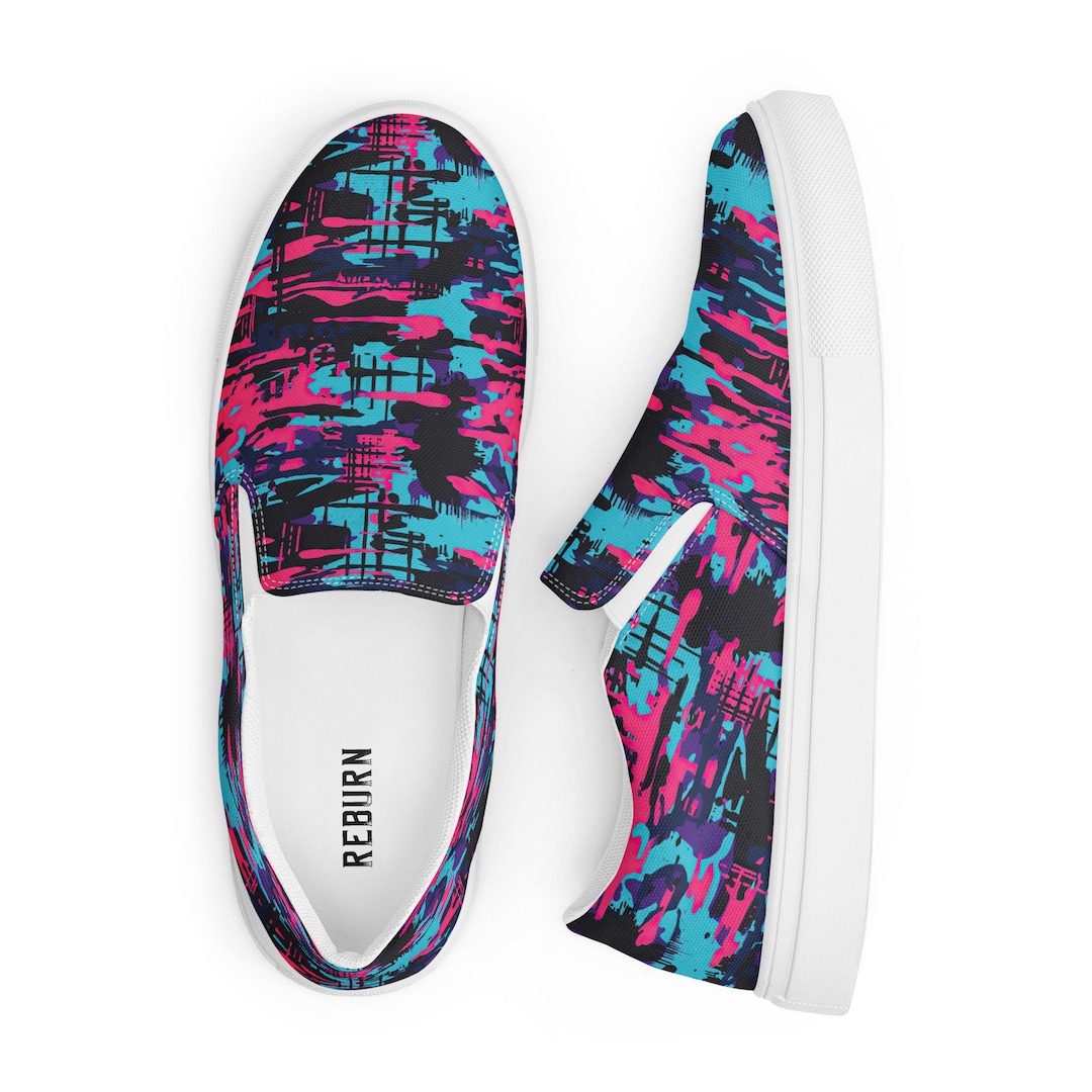 American Military Cyberpunk Blue Pink Camo Pattern Skater Surfer Style ...