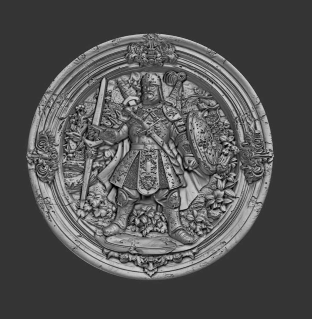 Custom Medieval Knight Coin Relief Carving STL 3D Printable File 04 - Etsy