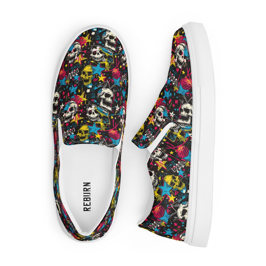 Skull Pattern Skater Surfer Punk Rock Death Zombie Metal Night Club ...