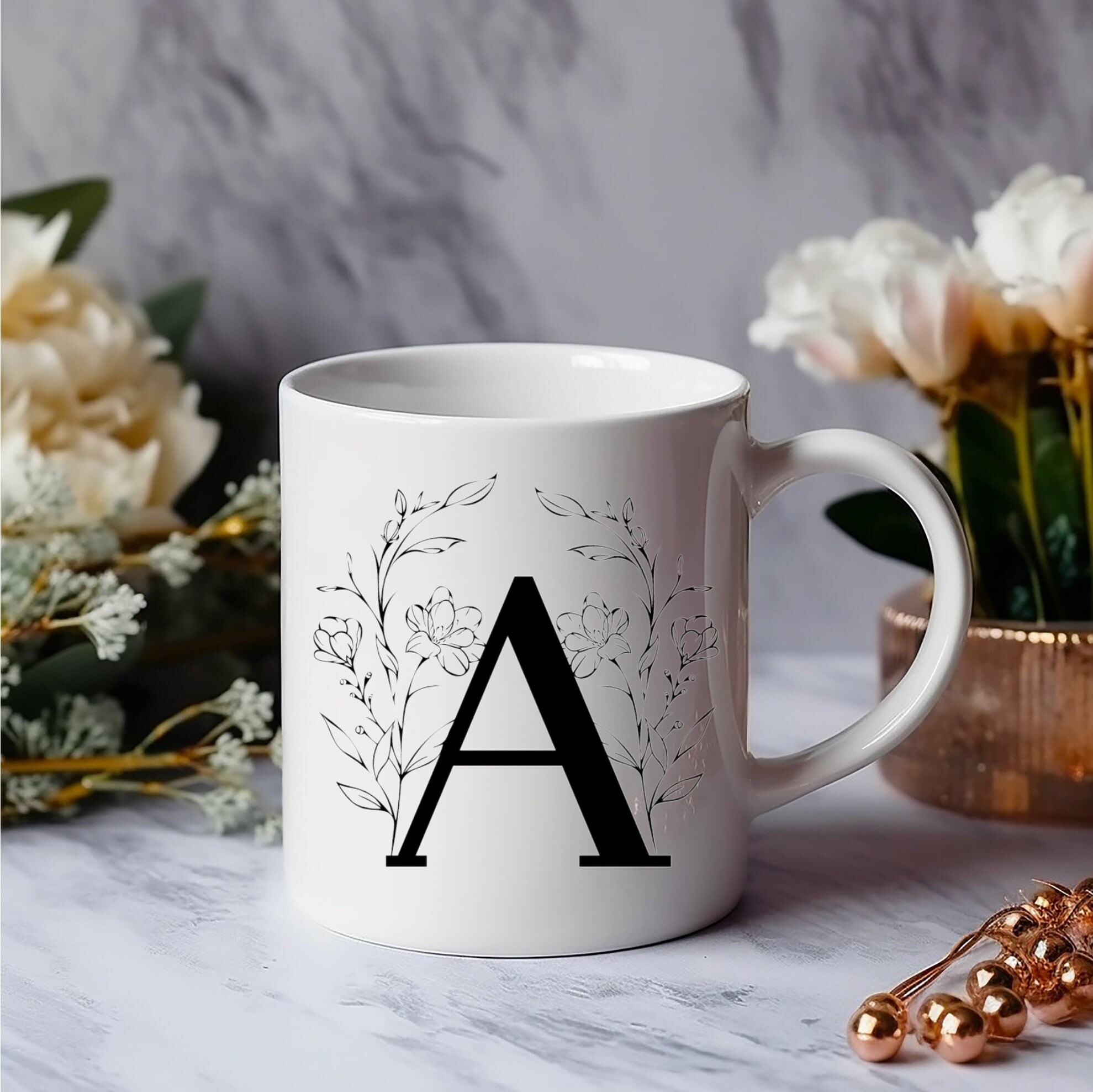 Letter A Mug, Alphabet Mug, Letter Mug, Teacher Mug, Unique Mug, Name ...