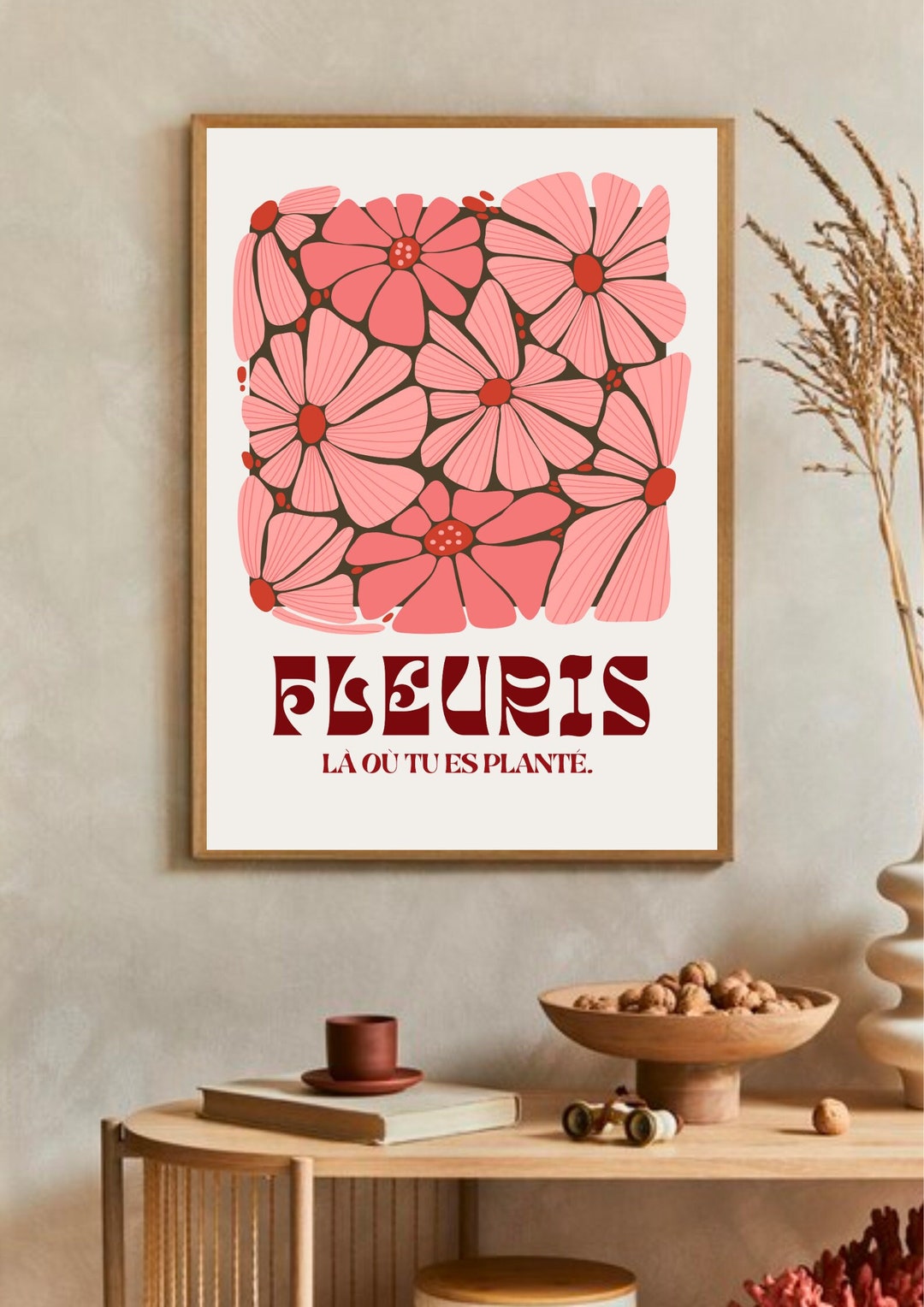 Positive Affirmation Poster Pink Flower/matisse Quote Poster/flower ...