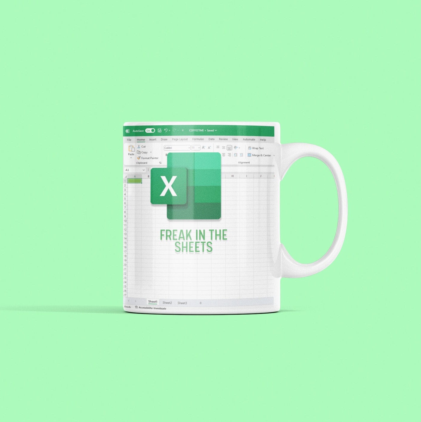 Freak in the Sheets Coffee Mug Funny Microsoft Excel Mug White Ceramic ...