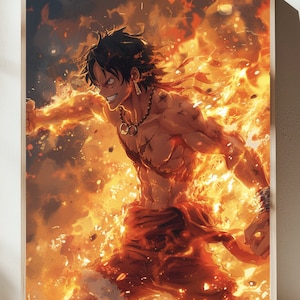 ONE PIECE POSTER Ace Fire Formats A4 A3 16x24in 20x30in - Etsy