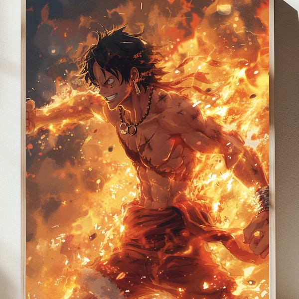 One Piece Ace Poster - Etsy