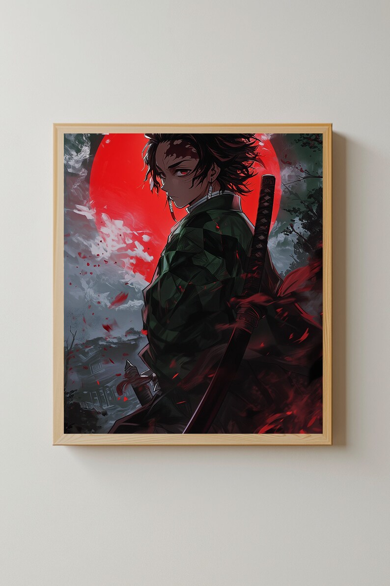 Superb Poster of Tanjiro Printable Poster Kimetsu No Yaiba High ...