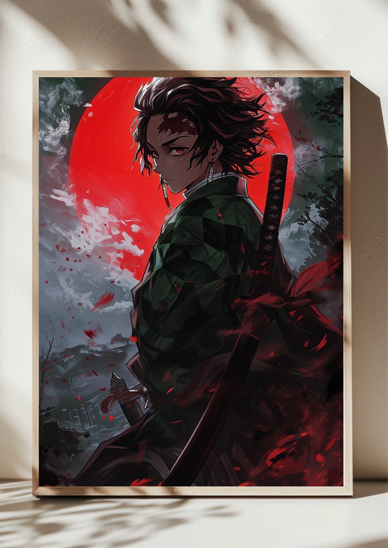 Superb Poster of Tanjiro Printable Poster Kimetsu No Yaiba High ...