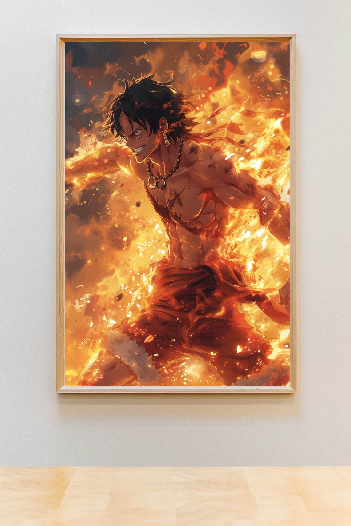 ONE PIECE POSTER Ace Fire Formats A4 A3 16x24in 20x30in - Etsy