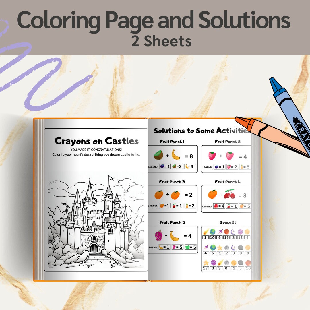 Math Worksheets Printable Activity Book Kindergarten Math Workbook ...