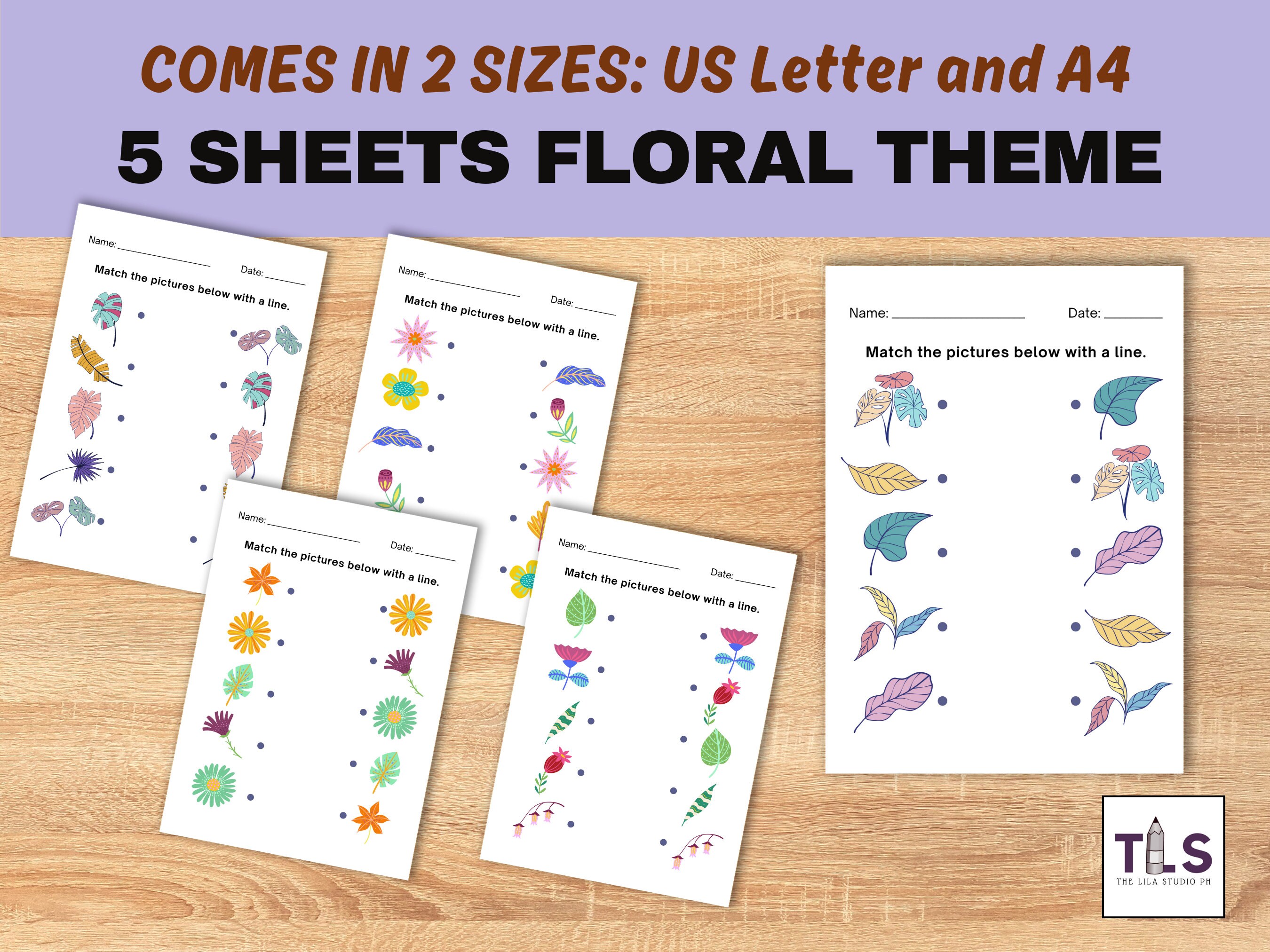 Printable Matching Sheets for Kindergarten Preschool Homeschool ...