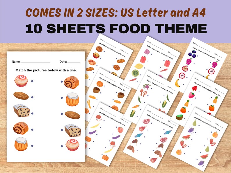 Printable Matching Sheets for Kindergarten Preschool Homeschool ...