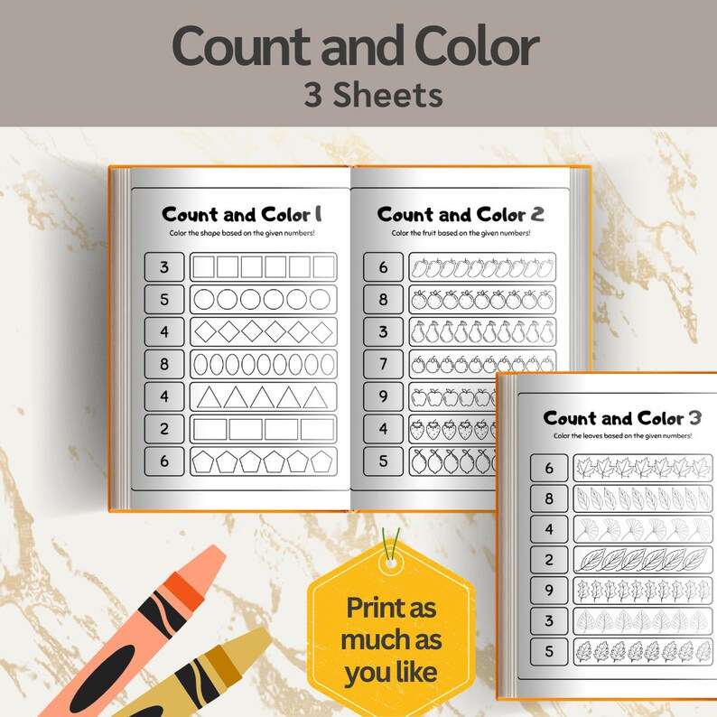 Math Worksheets Printable Activity Book Kindergarten Math Workbook ...