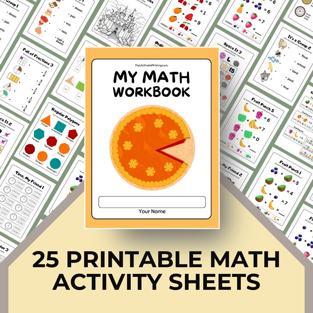 Math Worksheets Printable Activity Book Kindergarten Math Workbook ...
