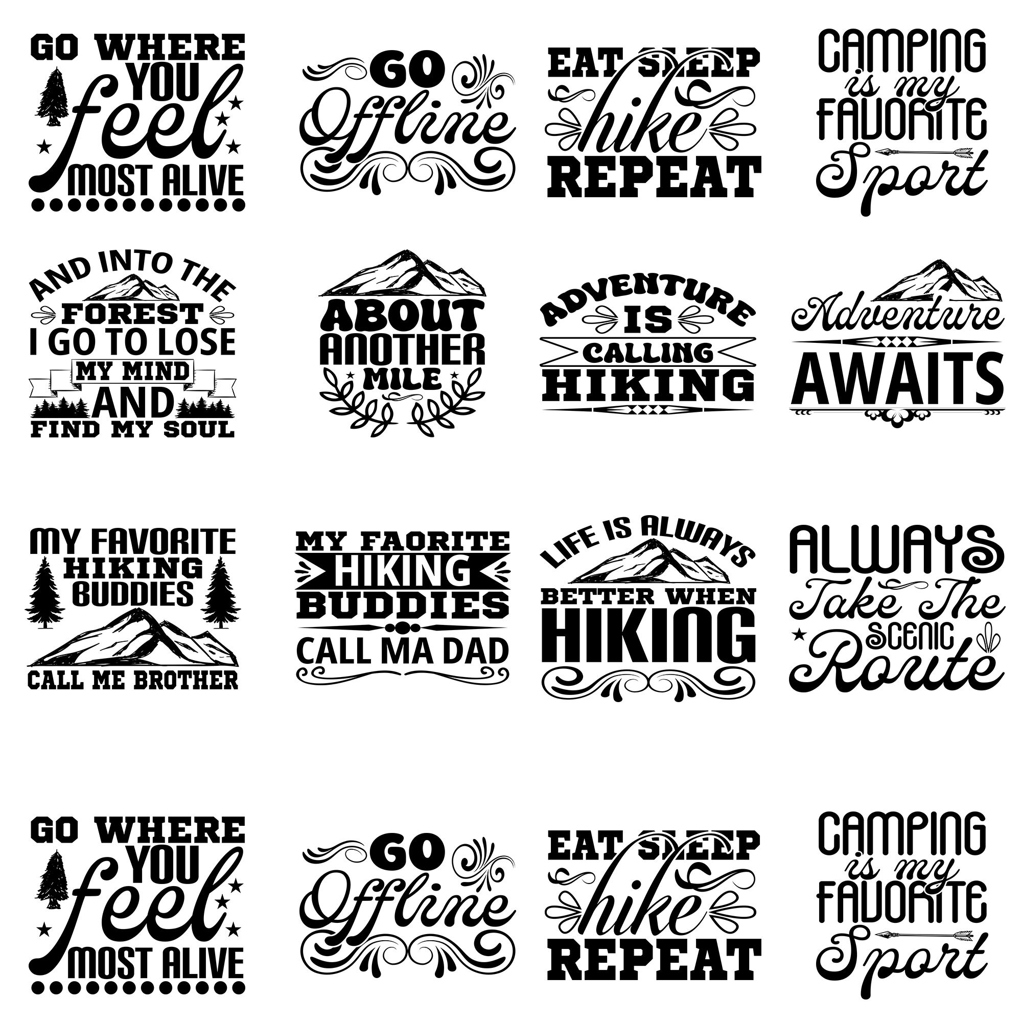 Hiking Svg Bundle Hiking Silhouette Svg Etsy Australia
