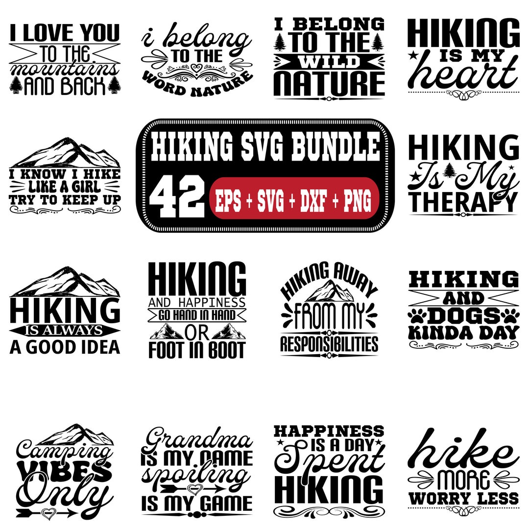 Hiking Svg Bundle Hiking Silhouette Svg Etsy