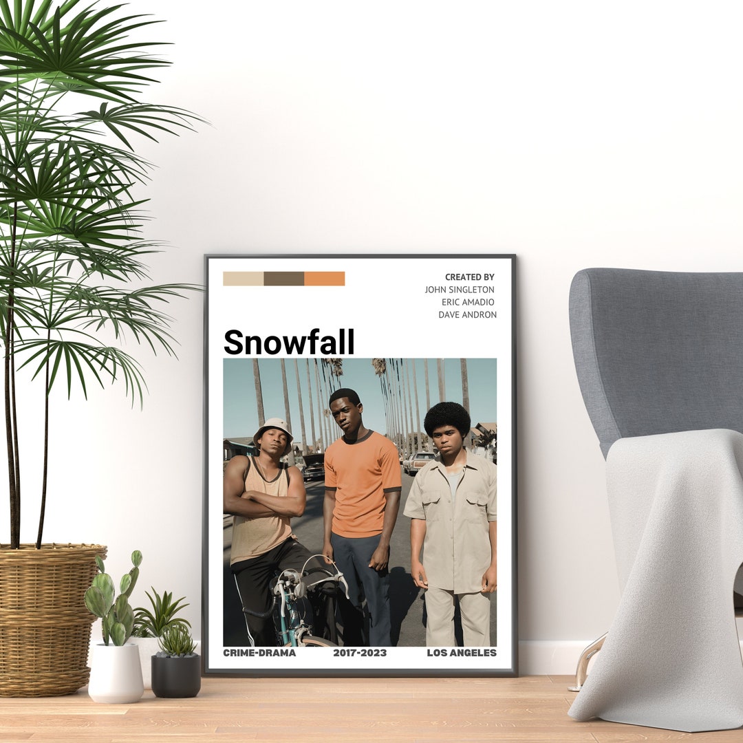 Snowfall Poster Franklin Saint Digital Poster Retro Wall Art Home Decor ...