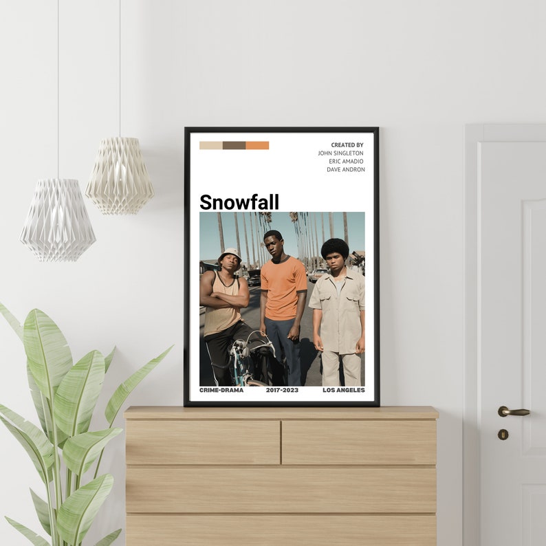 Snowfall Poster Franklin Saint Digital Poster Retro Wall Art Home Decor ...